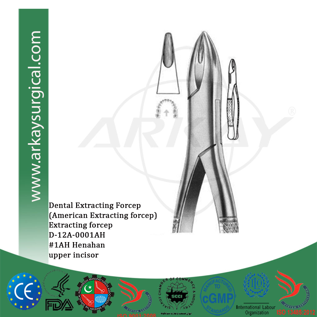 Dental extracting forcep american pattern #1 A henahan upper incisor ...